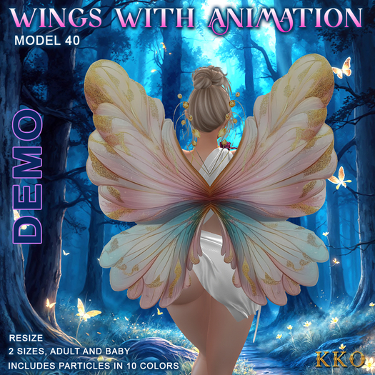 Second Life Marketplace - [KKO] Wings with animation - Model 40 DEMO